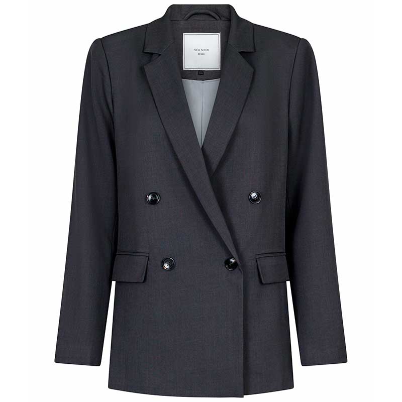 NEO NOIR JAY MELANGE BLAZER MØRKEGRÅ